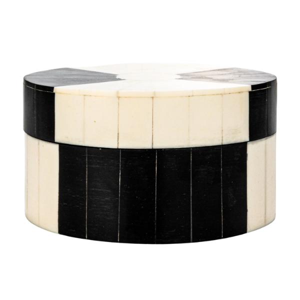 Black Cream Round Box – Bungalow Home Furnishings
